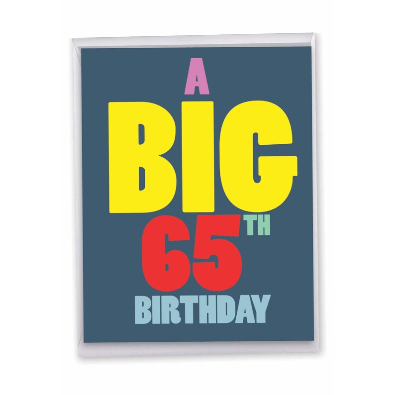Jumbo 65th Milestone Birthday Greeting Card 8.5x11 Inch With Envelope ...