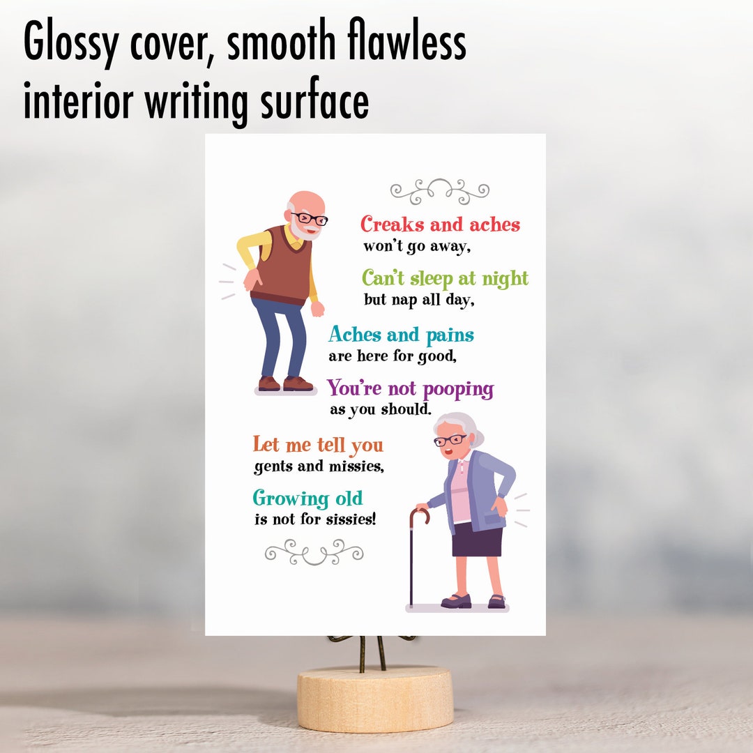 Funny Birthday Greeting Card W/ Envelope - Creaks and Aches - Old Man ...