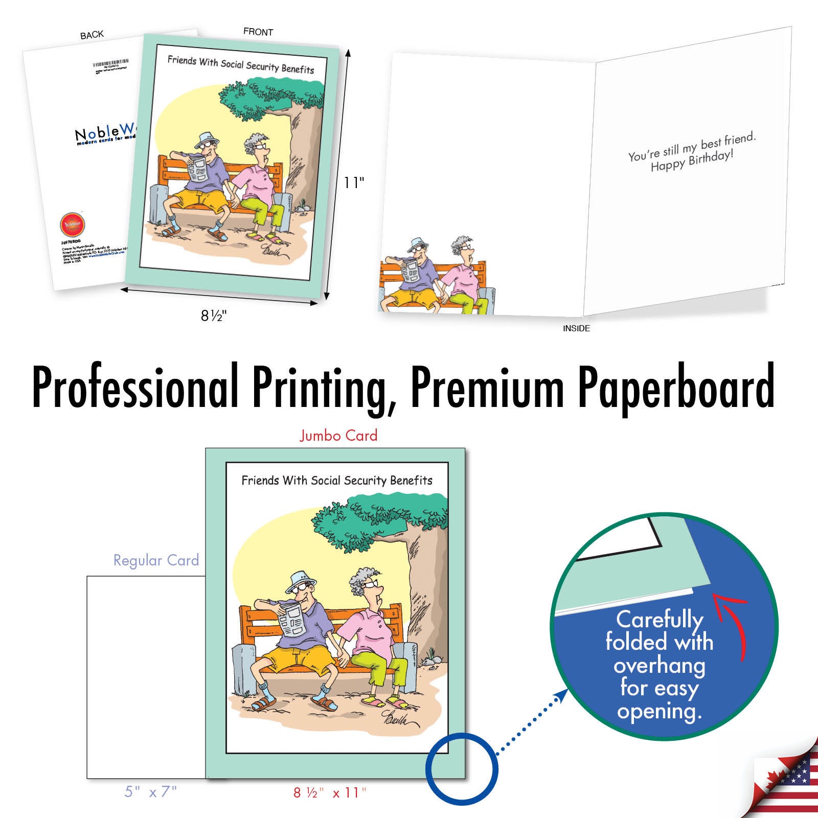 Big Funny Birthday Greeting Card 8.5x11 Inch With Envelope (1 Pack ...