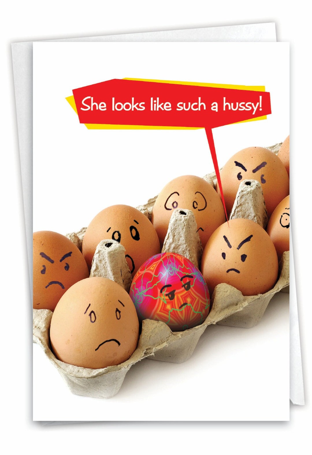 Funny Easter Greeting Card With Envelope (1 Card) Easter Egg Hussy - Etsy