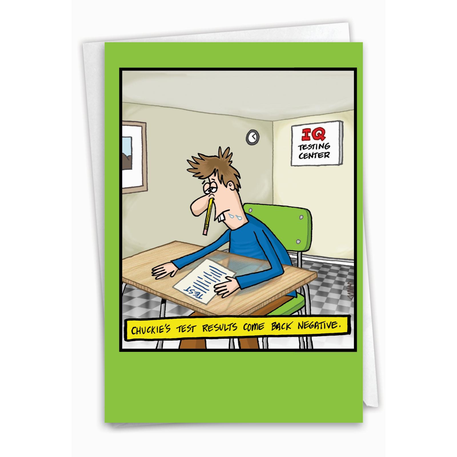 Funny Birthday Greeting Card With Envelope - Bday IQ Test Results , for ...