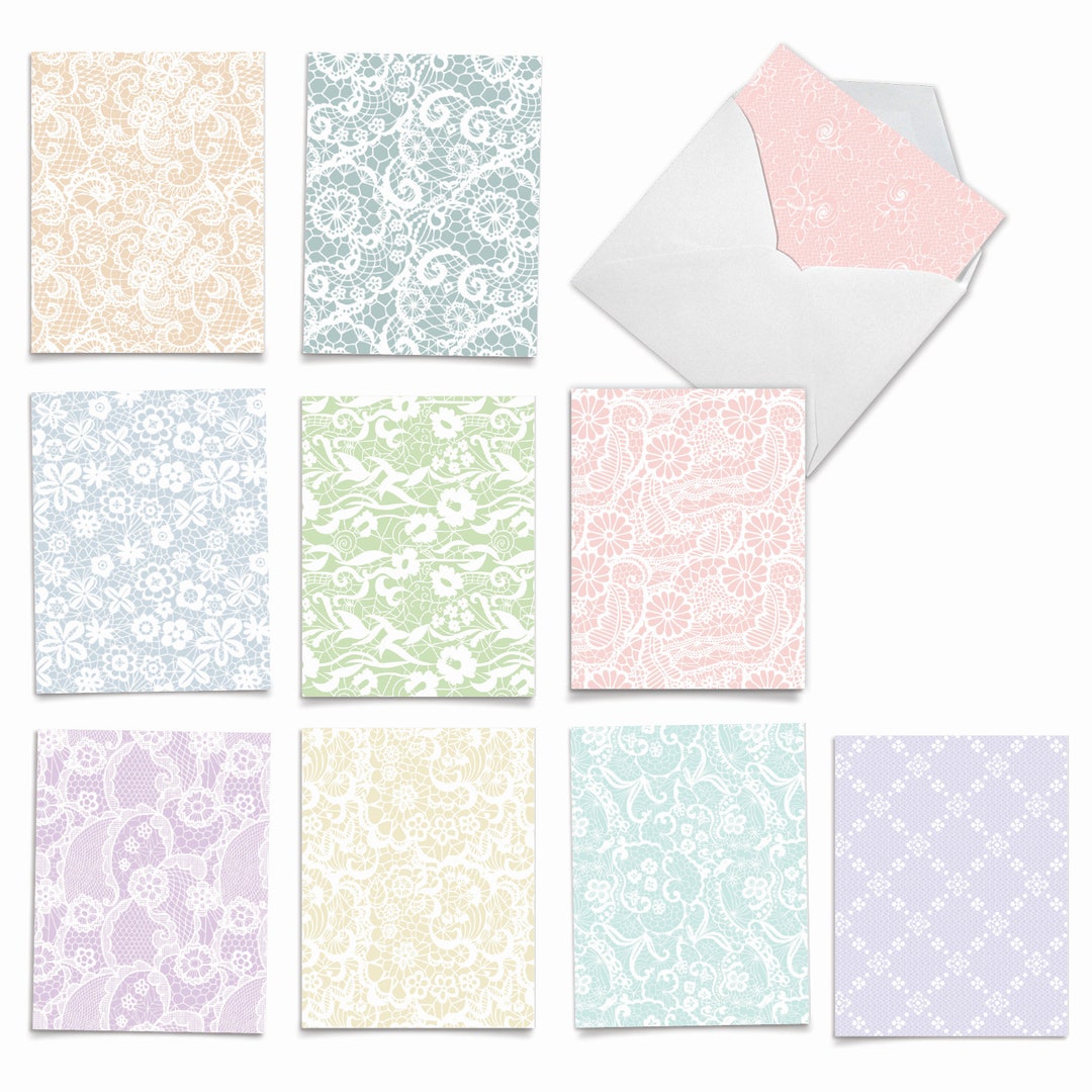 10 Assorted Blank All Occasions Notecards Set 4 X 5.12 Inch With ...