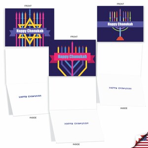 20 Assorted Chanukah Note Cards Set 4x5.12" W/ Envelopes (10 Designs, 2 ...