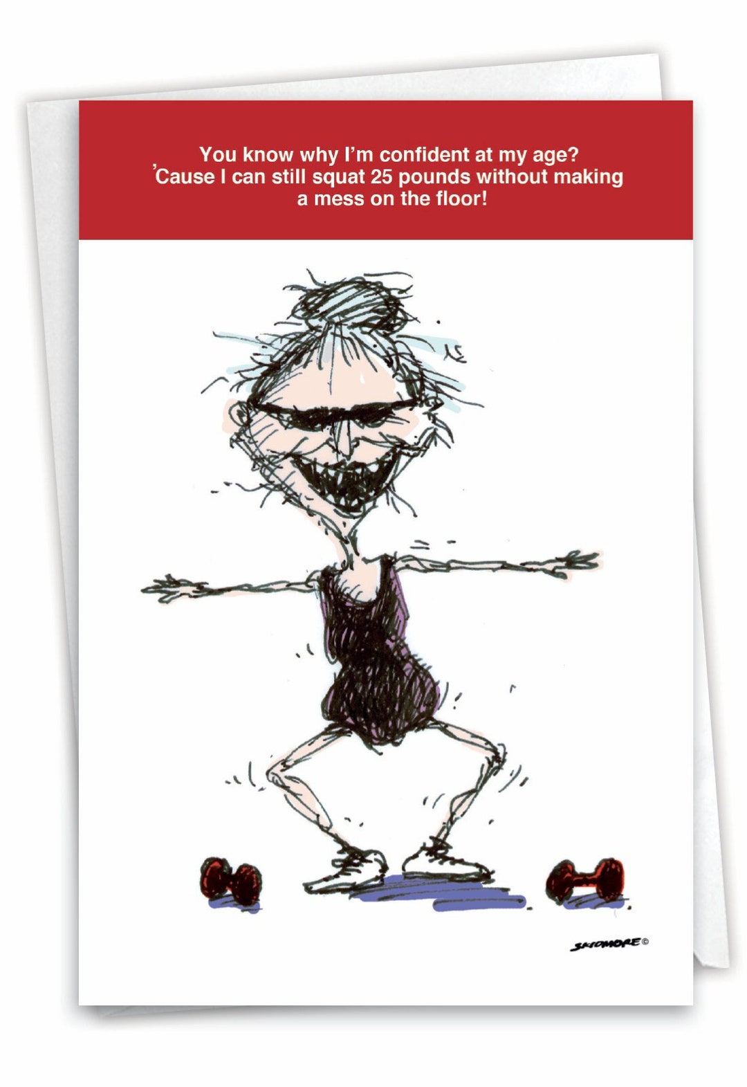 Funny Birthday Greeting Card With Envelope - Bday Mess on the Floor ...