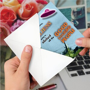 Funny Birthday Greeting Card With Envelope - Bday Aliens , for Him for ...