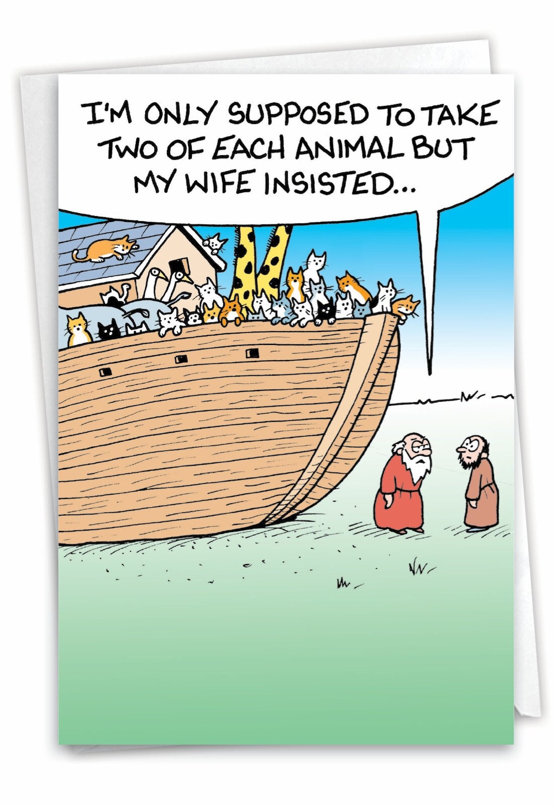 Funny Birthday Greeting Card With 5 X 7 Inch Envelope (1 Card) Ark of ...