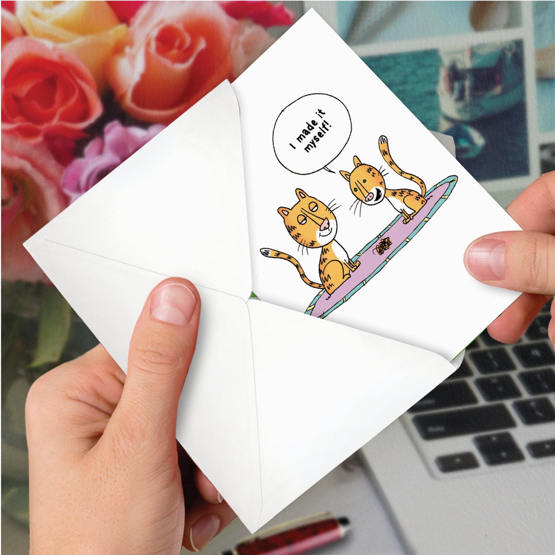Cat Barf Birthday Mother- Funny Birthday Card With Envelope for Him or ...