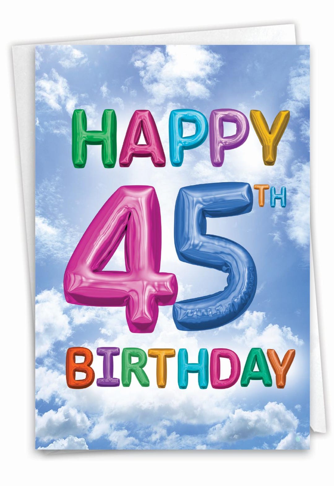 Nobleworks 45th Milestone Birthday Greeting Card With 5 X 7 Inch ...