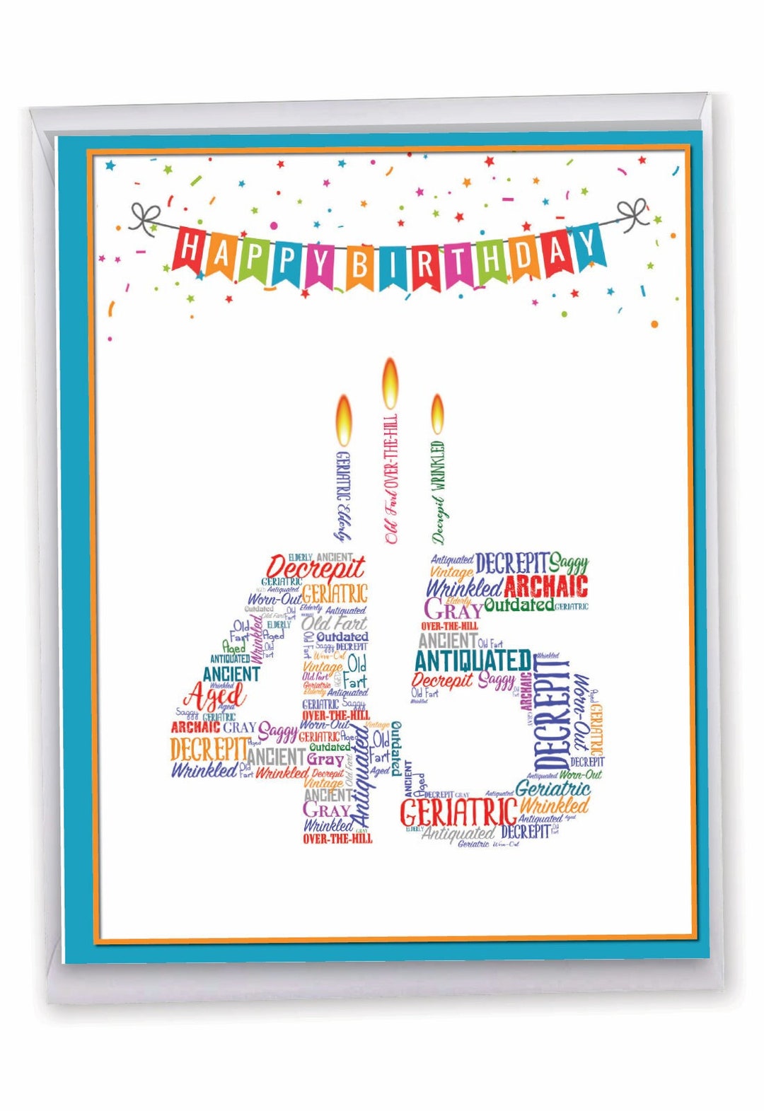 Jumbo 45th Milestone Birthday Greeting Card 8.5 X 11 Inch With Envelope ...