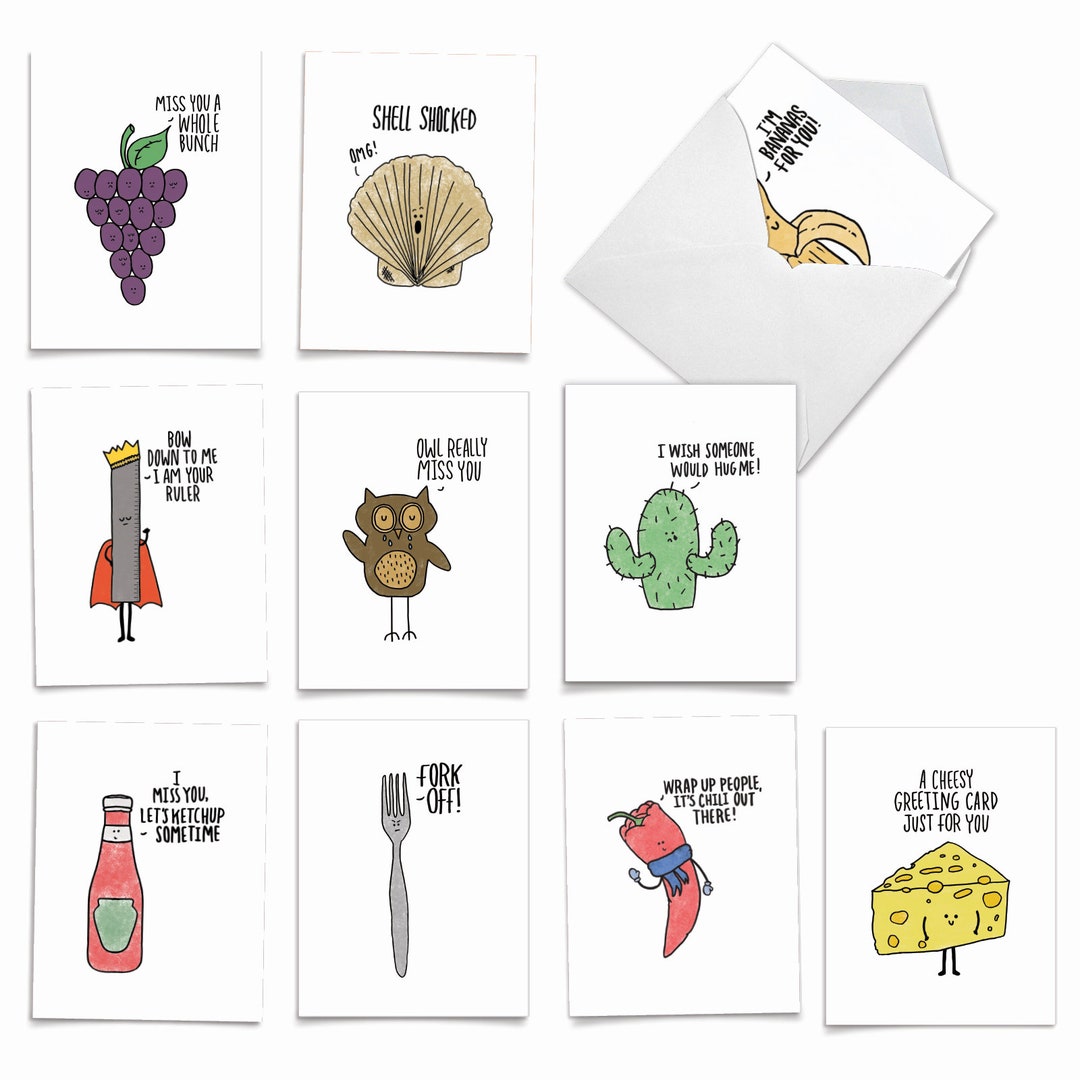 10 Assorted Blank All Occasions Note Cards Pack Set 4 X 5.12 Inch W ...