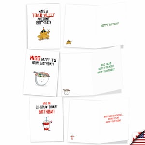 10 Assorted Bulk Pack Funny Birthday Greeting Cards W/envelopes (10 ...