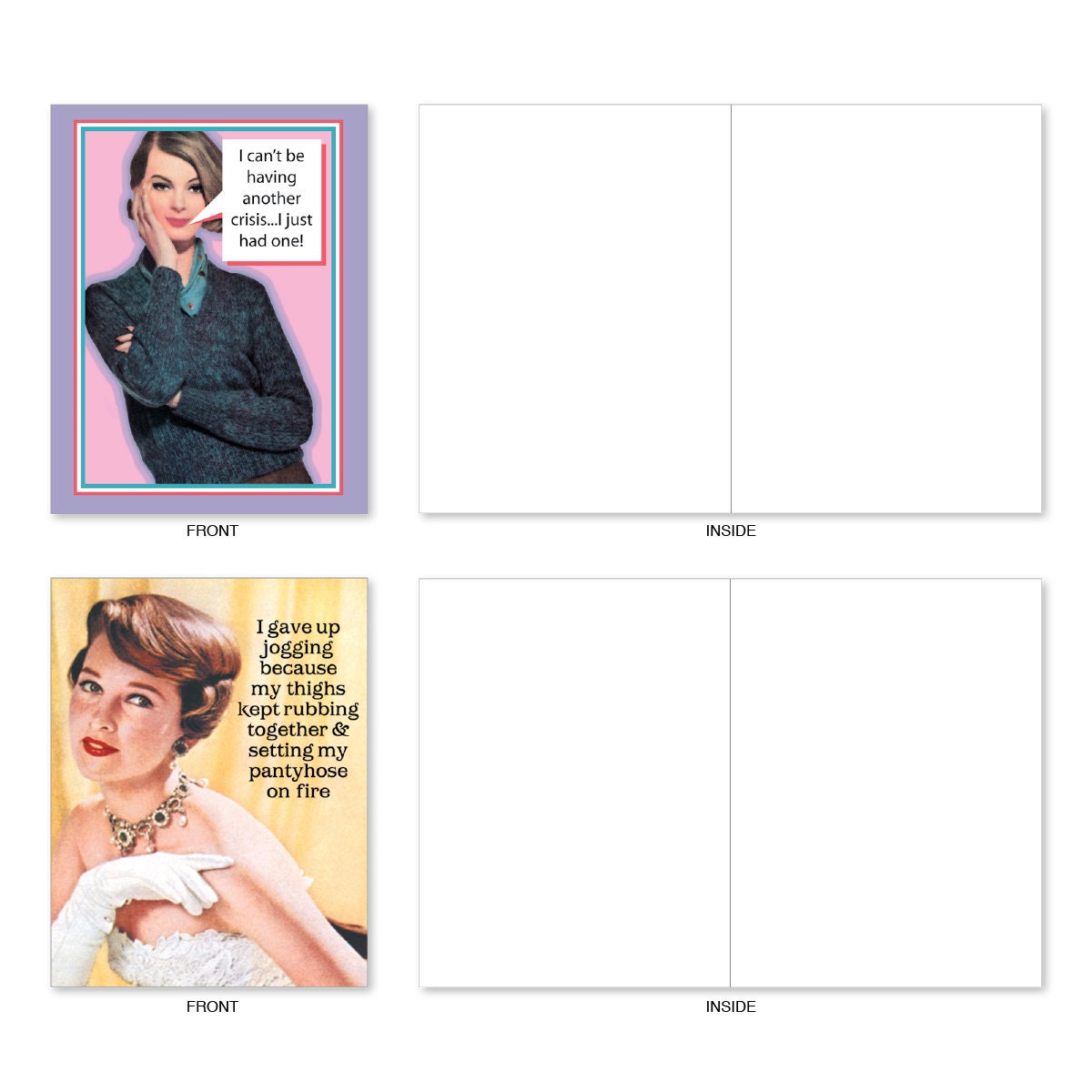 10 Assorted Funny Blank Note Cards Bulk Box Set 4 X 5.12 Inch - Etsy