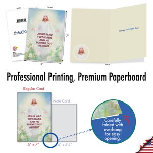Funny Father's Day Greeting Card With Envelope - Dad Jesus Had Two Dads ...