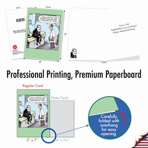 Funny Belated Birthday Paper Card With 5 X 7 Inch Envelope (1 Card) Fuggedabouting Things ...