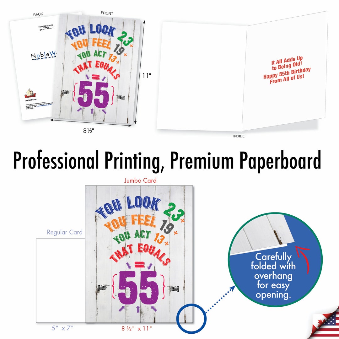 Jumbo Funny 45th Milestone Birthday Greeting Card from Us 8.5 X 11 Inch ...