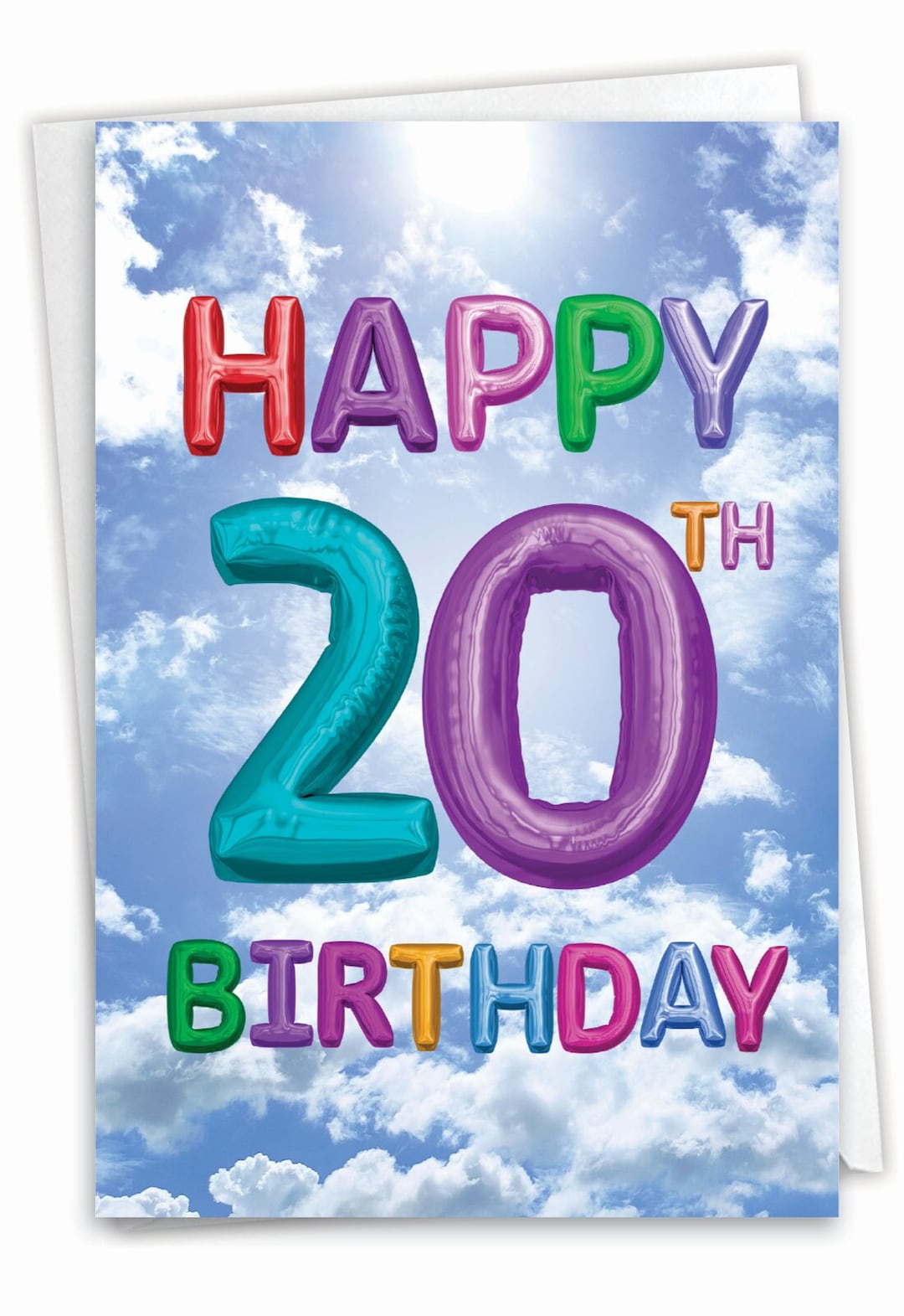 20th Milestone Birthday Greeting Card With 5 X 7 Inch Envelope (1 Card ...