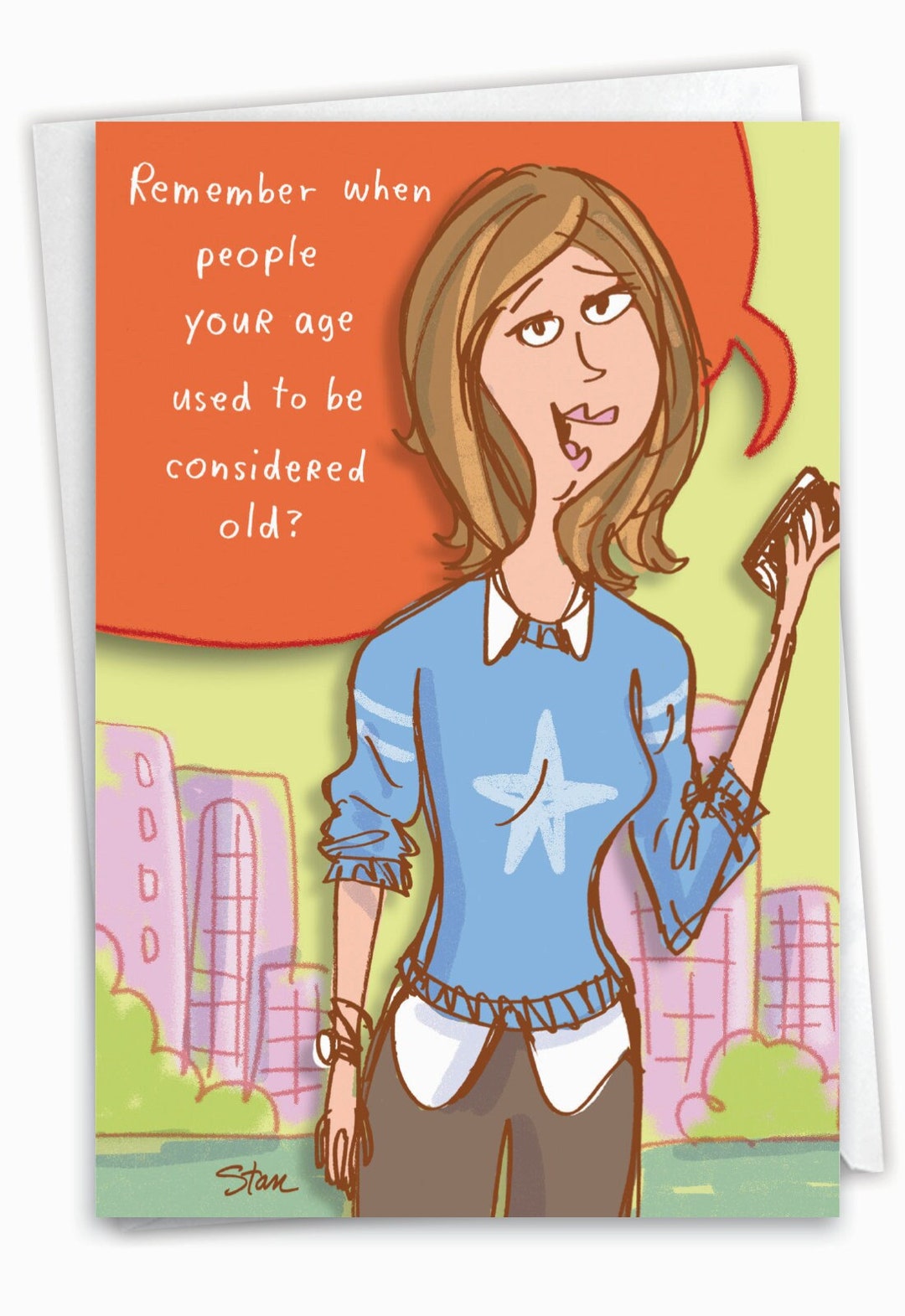 Funny Birthday Greeting Card With Envelope - Bday Used to Be Old , for ...