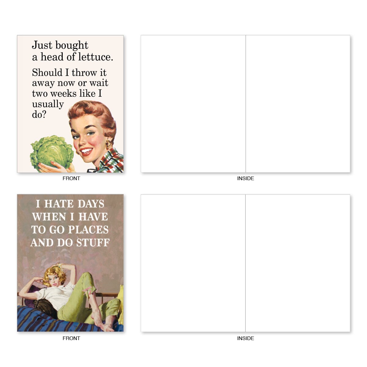 10 Assorted Funny Blank Note Cards Bulk Box Set 4 X 5.12 Inch - Etsy