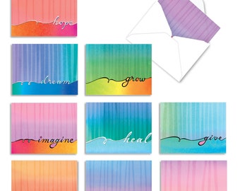 10 Assorted Blank Notecards Pack Set 4 X 5.12 Inch With - Etsy