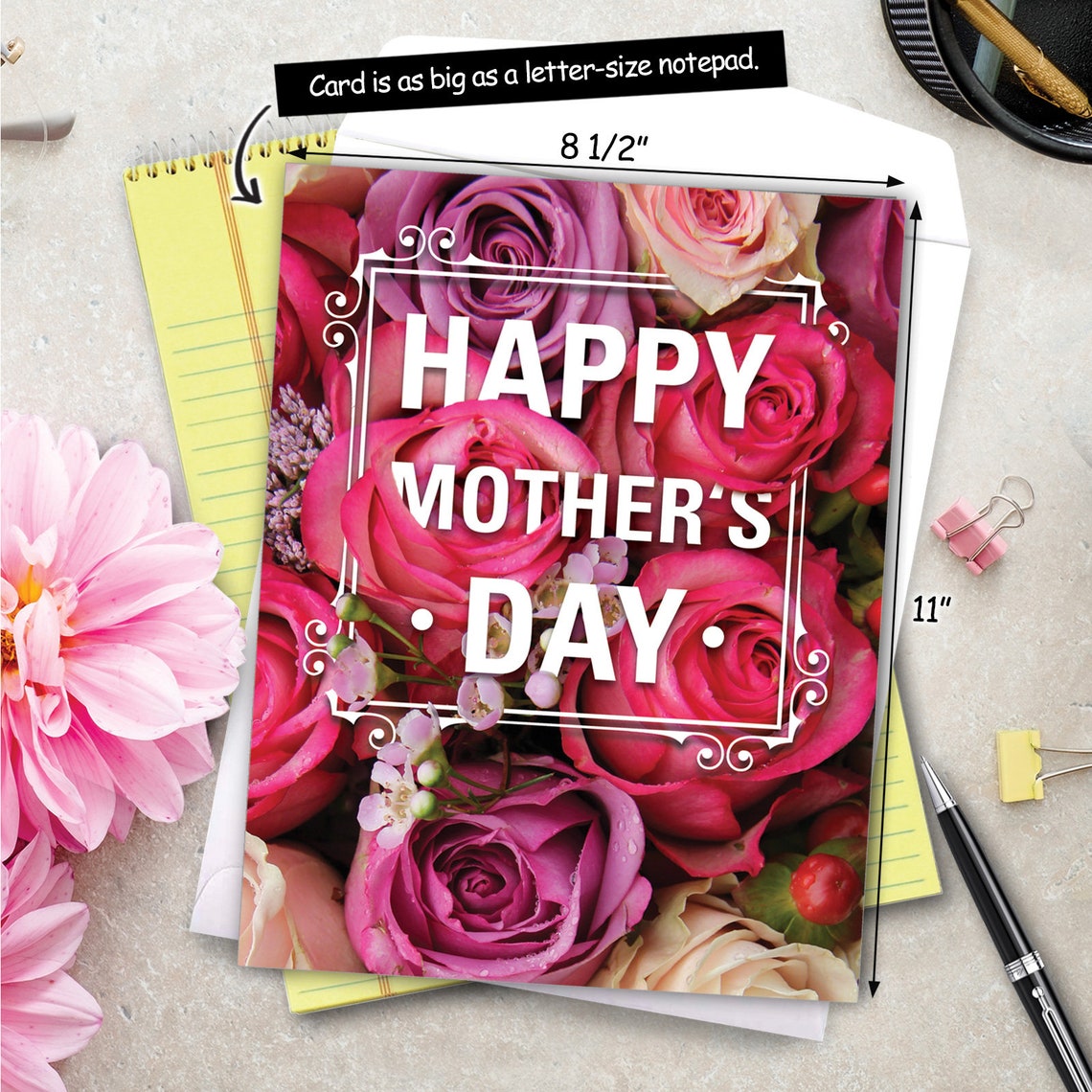 Jumbo Mother's Day Greeting Card 8.5 X 11 Inch With - Etsy