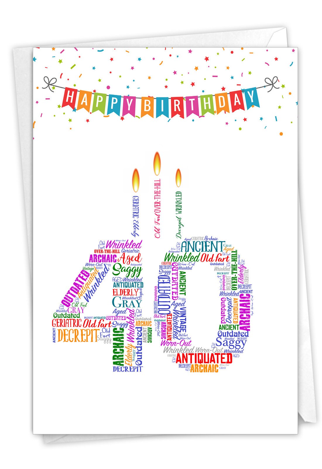 40th Milestone Birthday Greeting Card With 5 X 7 Inch Envelope - Etsy