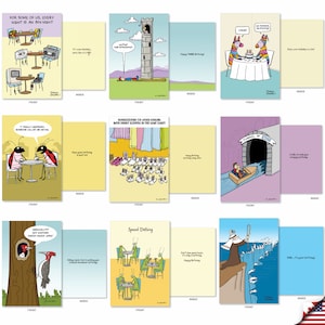 36 Assorted Set Funny Birthday Greeting Cards W/envelopes (36 Designs ...