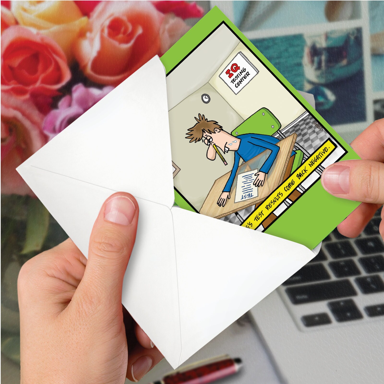 Funny Birthday Greeting Card With Envelope - Bday IQ Test Results , for ...