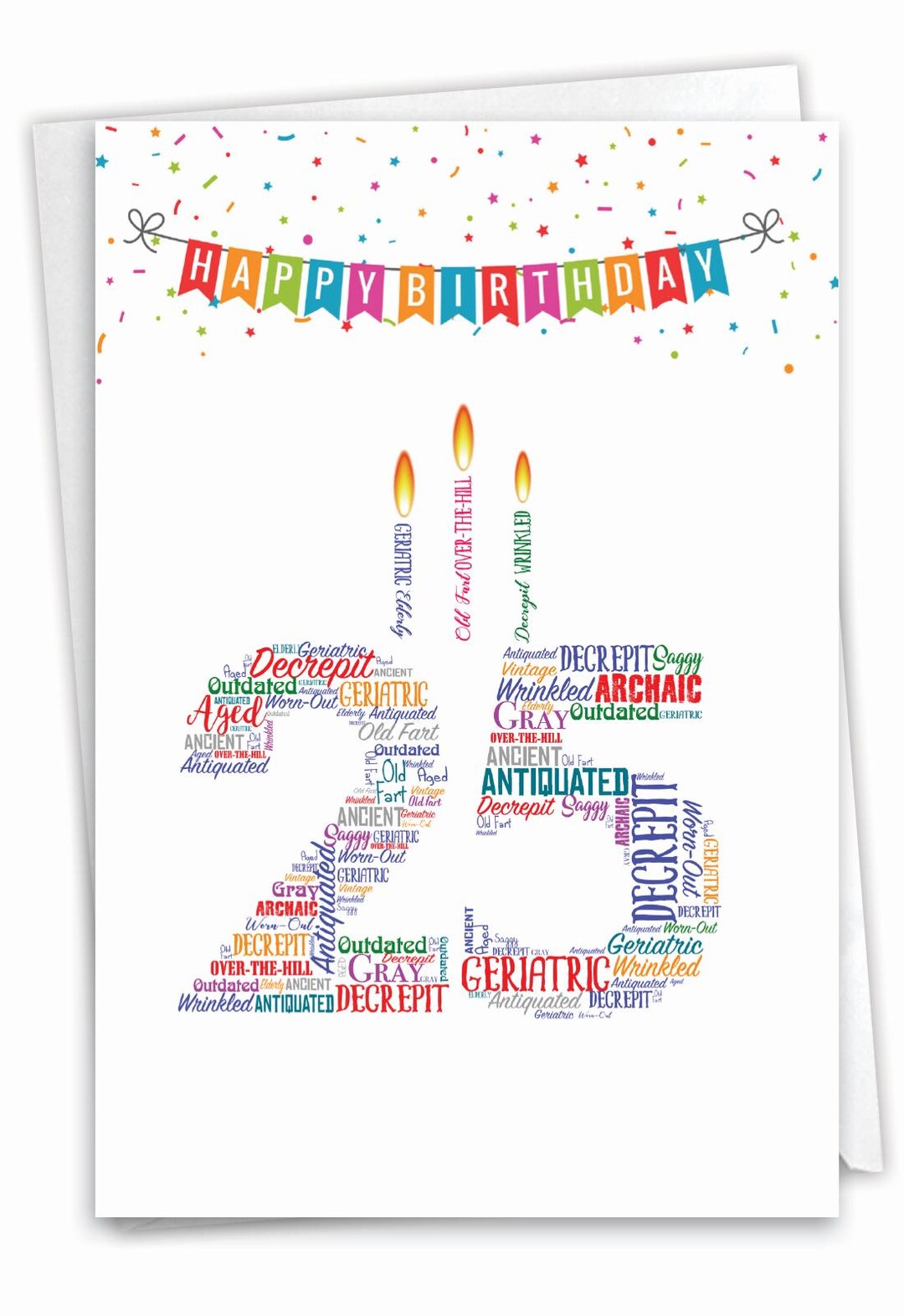 25th Milestone Birthday Greeting Card With 5 X 7 Inch Envelope (1 Card ...