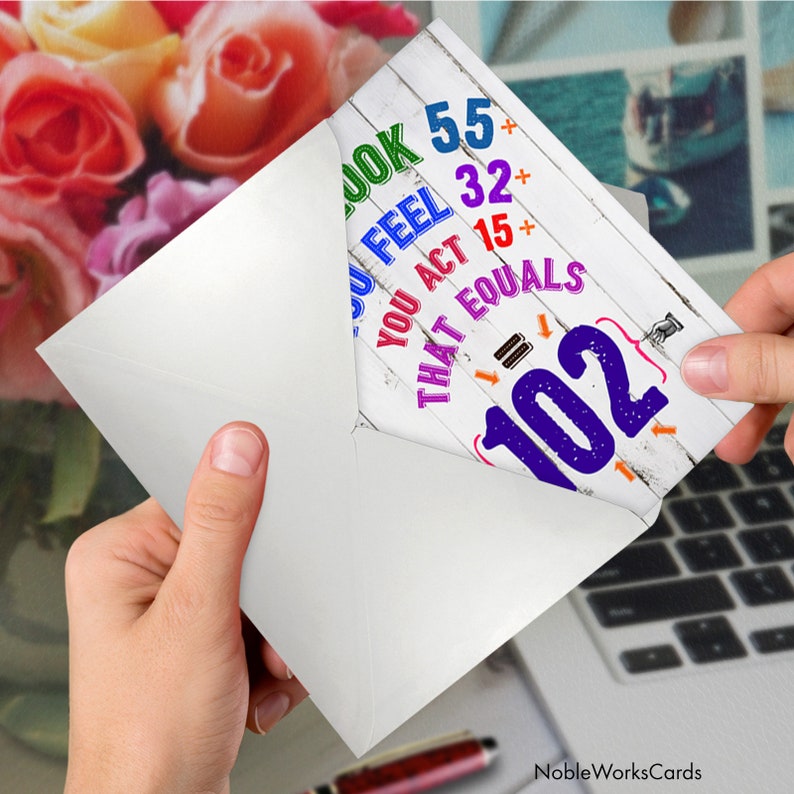 Funny 102th Milestone Birthday Greeting Card With 5 X 7 Inch - Etsy