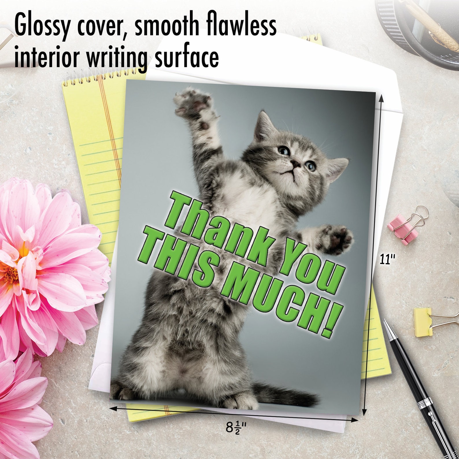 Kitten Thank You Card (extra Large 8.5x11 Inch) - Etsy