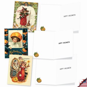20 Assorted Halloween Note Cards Bulk Set 4x5.12" W/ Envelopes (10 ...