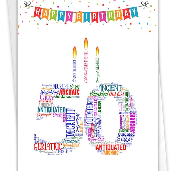 50th Birthday Word Cloud - Etsy