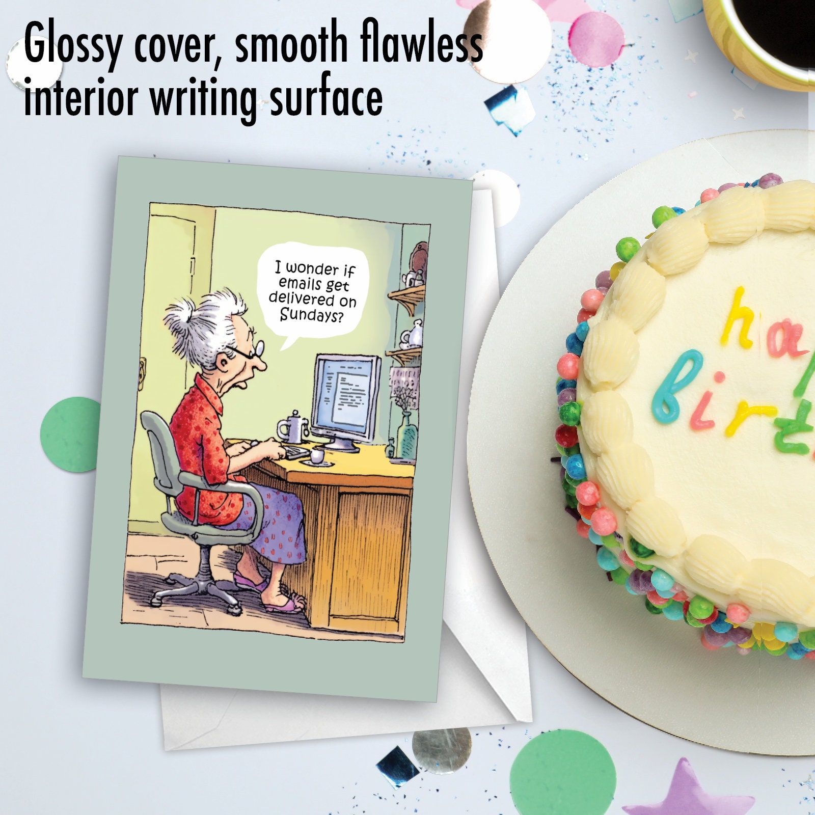 Funny Birthday Greeting Card With Envelope (1 Card) Bday Sunday Emails ...
