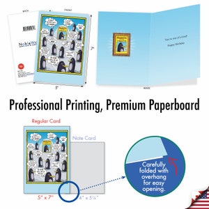 Funny Birthday Greeting Card With Envelope - Bday Penguin of Month ...