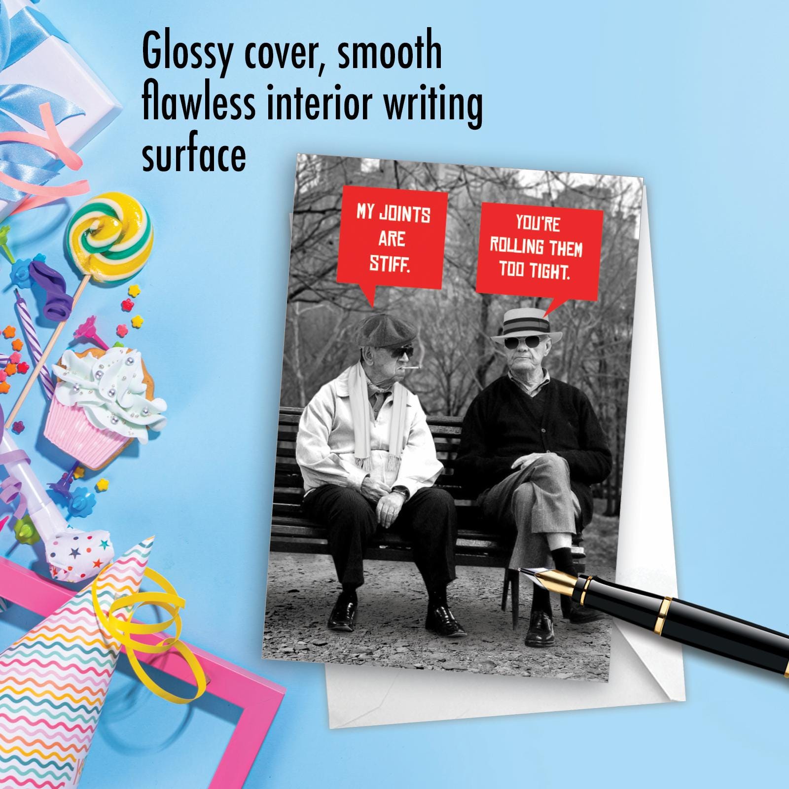 Funny Birthday Greeting Card W/ Envelope (1 Card) Bday Men Stiff Joints ...