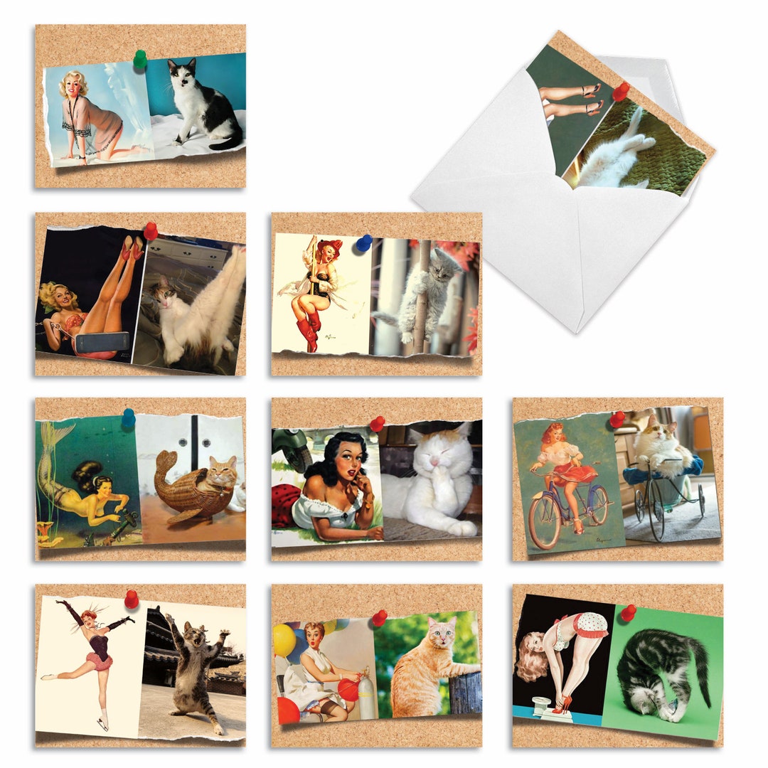 10 Assorted Blank Note Cards Box Set 4 X 5.12 Inch With - Etsy