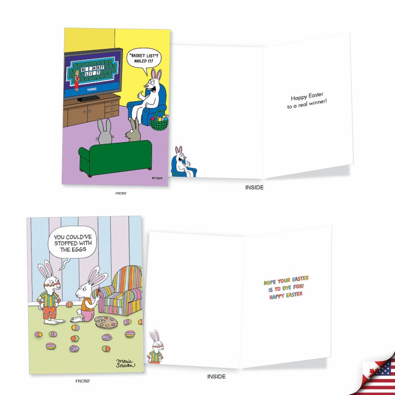 20 Assorted Set Funny Easter Greeting Cards - Eastertime Fun - Funny ...