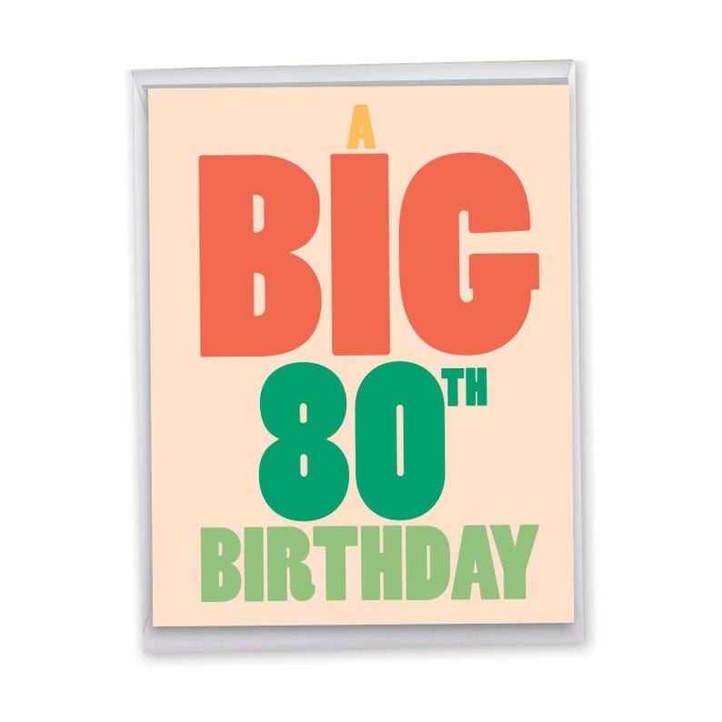Jumbo 80th Milestone Birthday Greeting Card 8.5 X 11 Inch With Envelope ...