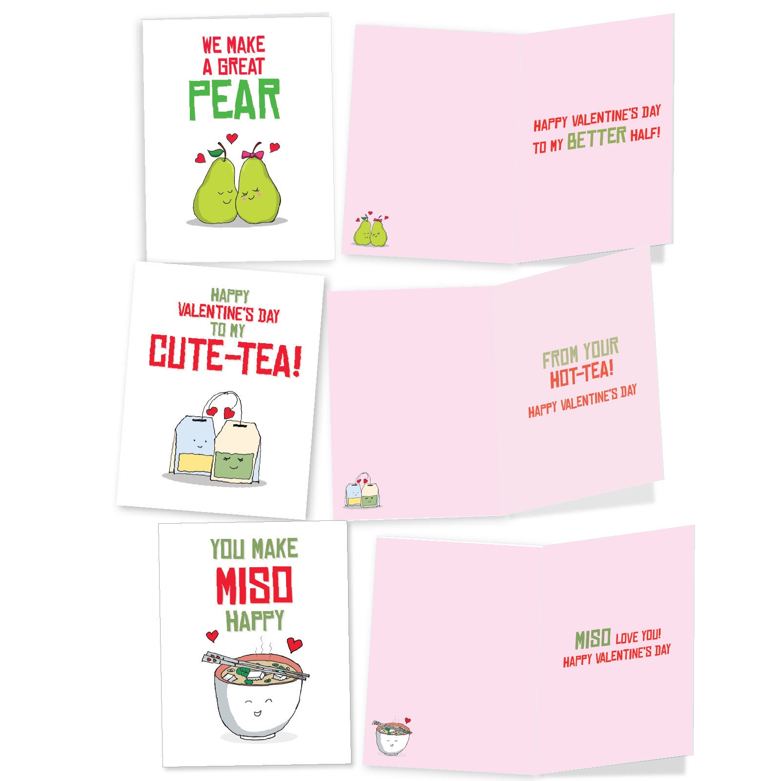 10 Assorted Valentine's Day Note Cards Box Set 4 X 5.12 - Etsy