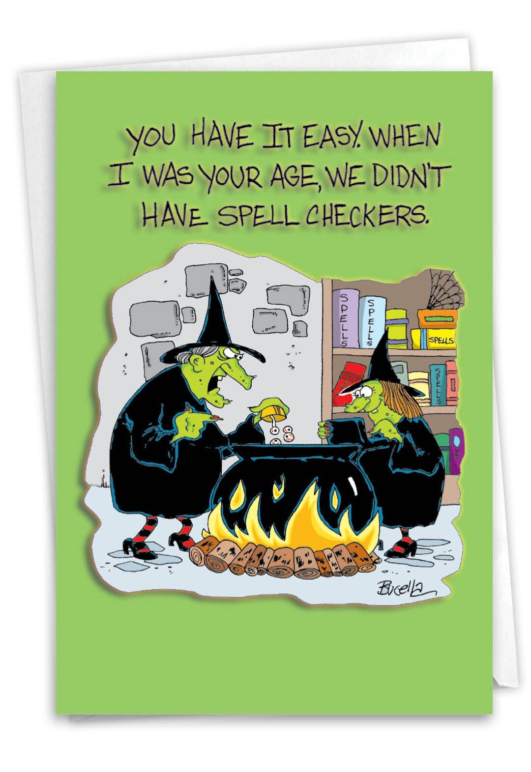 Funny Halloween Paper Card With Envelope Had It Easy Spell Check , for ...