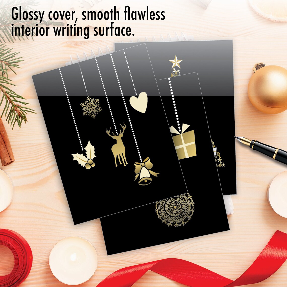 20 Assorted Christmas Thank You Note Cards Bulk Pack 4 X 5.12 Inch With ...