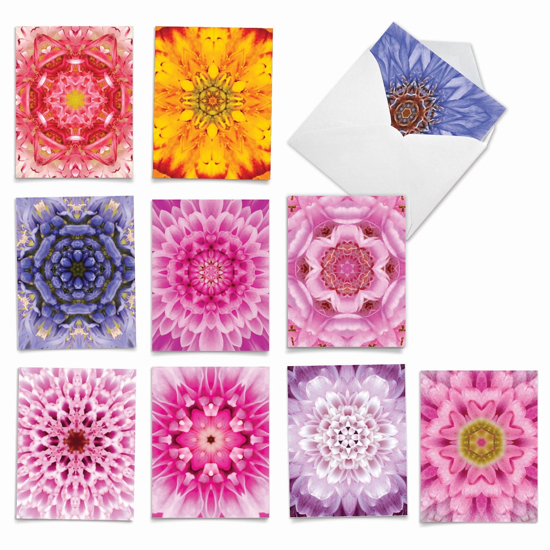 10 Assorted Blank Notes Set 4 X 5.12 Inch W/ Envelopes (10 Designs, 1 ...