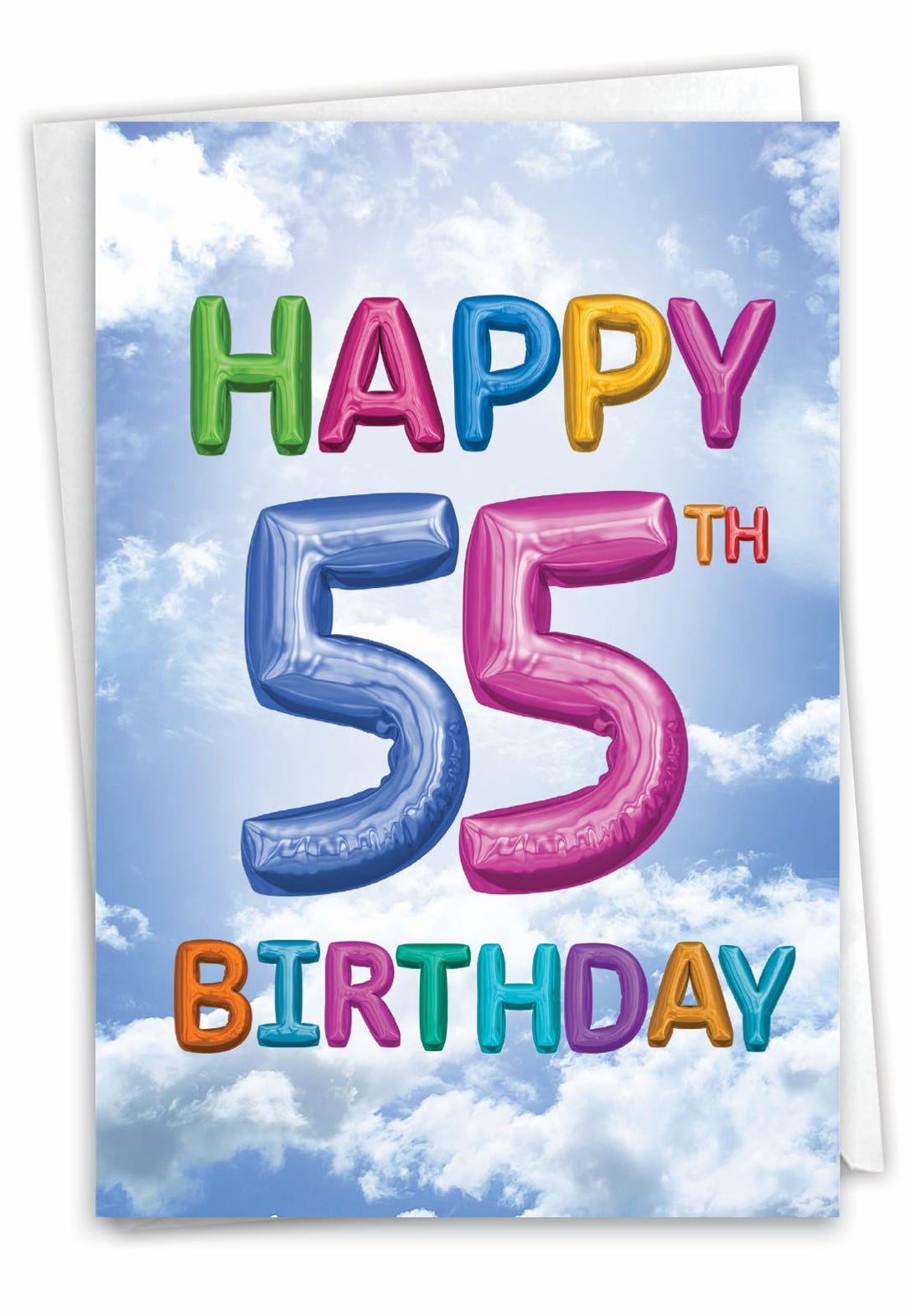 55th Milestone Birthday Greeting Card With 5 X 7 Inch Envelope (1 Card ...