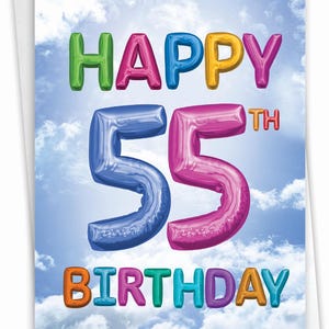 55th Milestone Birthday Greeting Card With 5 X 7 Inch Envelope (1 Card ...