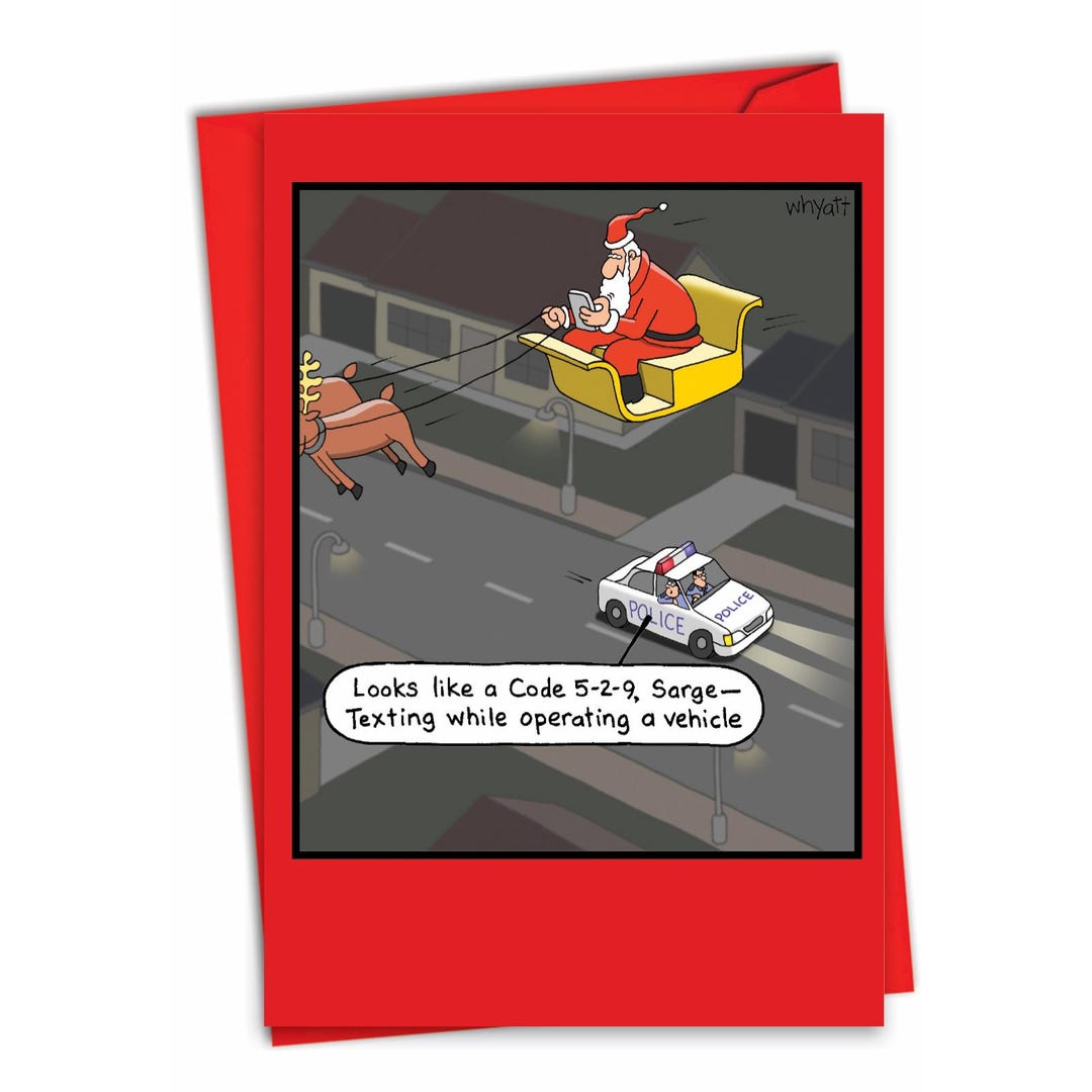 Funny Christmas Paper Card With Envelope - Merry Christmas Holiday ...