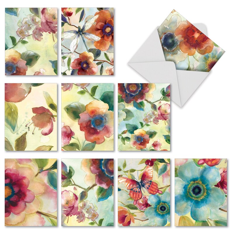 10 Assorted Blank Notecards Pack Set 4 X 5.12 Inch With - Etsy