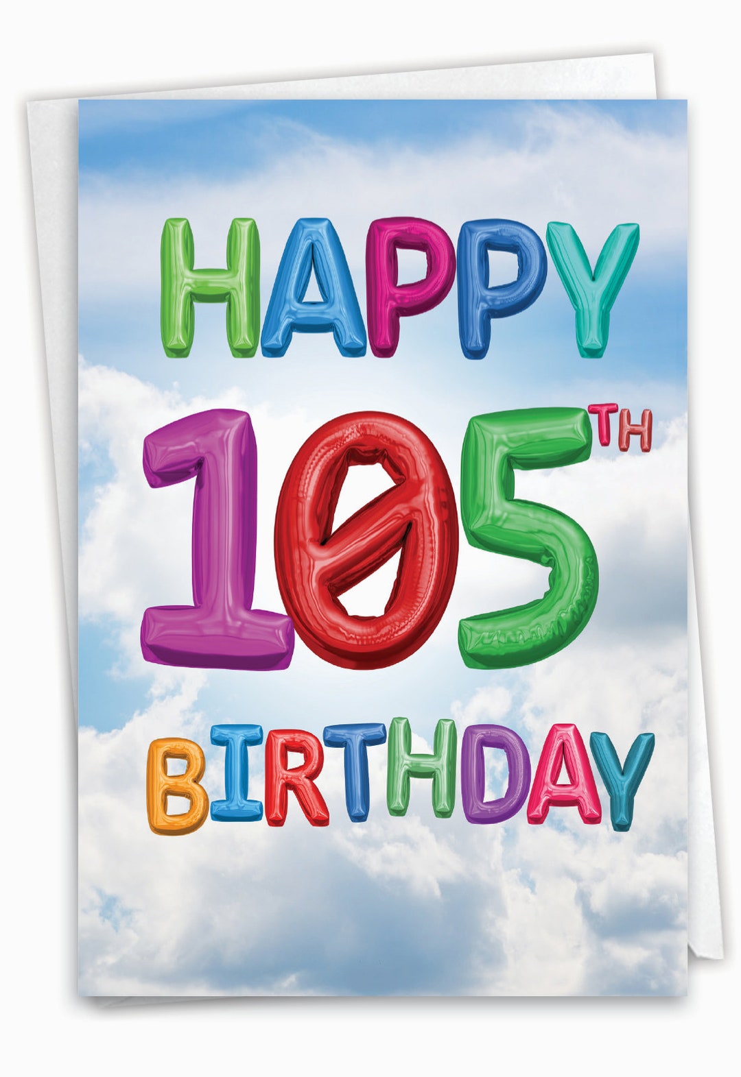 105th Milestone Birthday Greeting Card With 5 X 7 Inch - Etsy