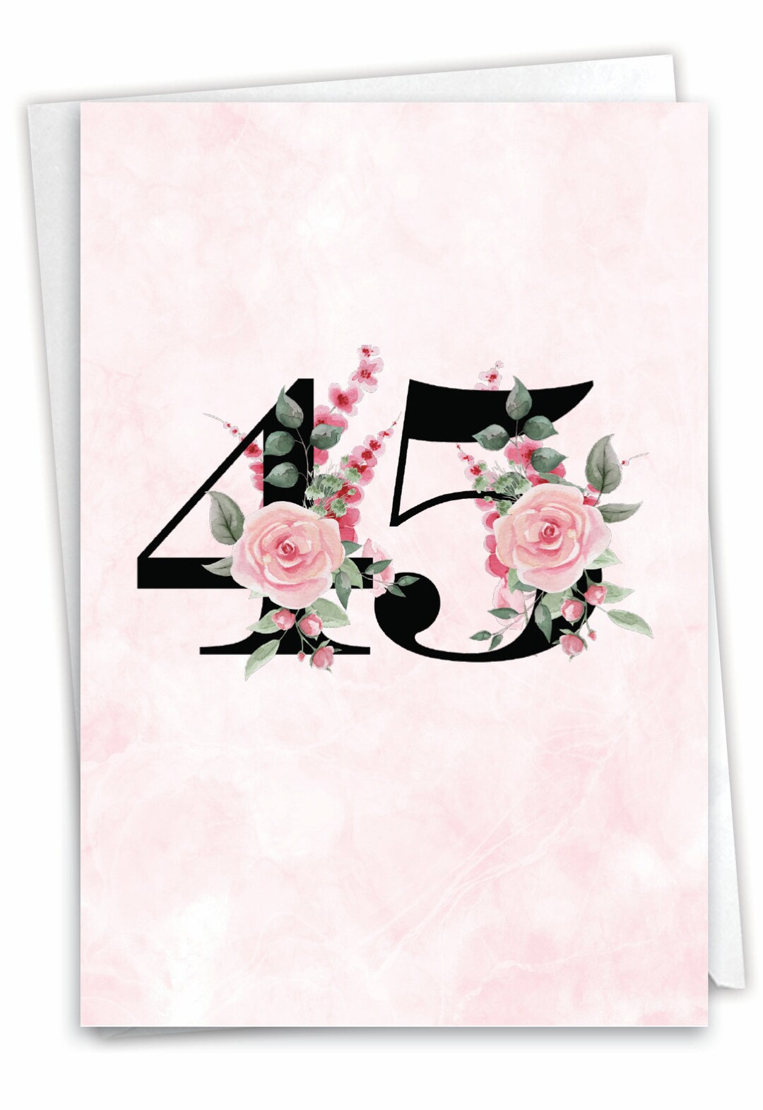 45th Milestone Birthday Greeting Card With Envelope (1 Card) Floral Age ...