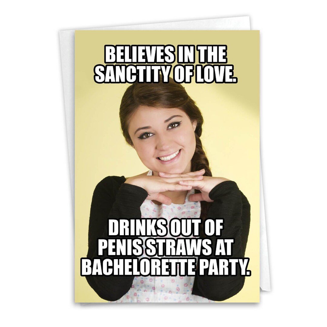Funny Bachelorette Greeting Card With Envelope - Sanctity of Love , for ...