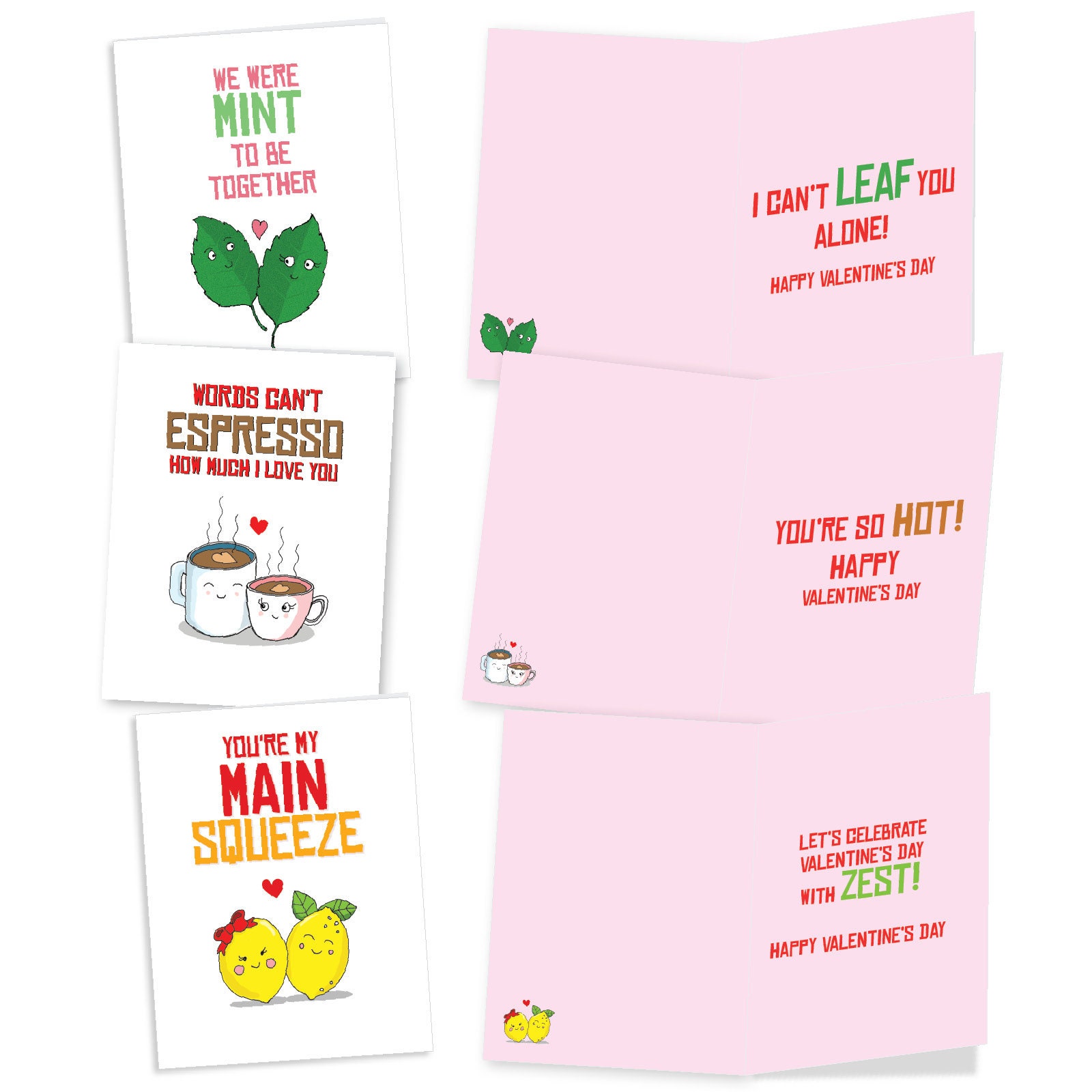 10 Assorted Valentine's Day Note Cards Box Set 4 X 5.12 - Etsy